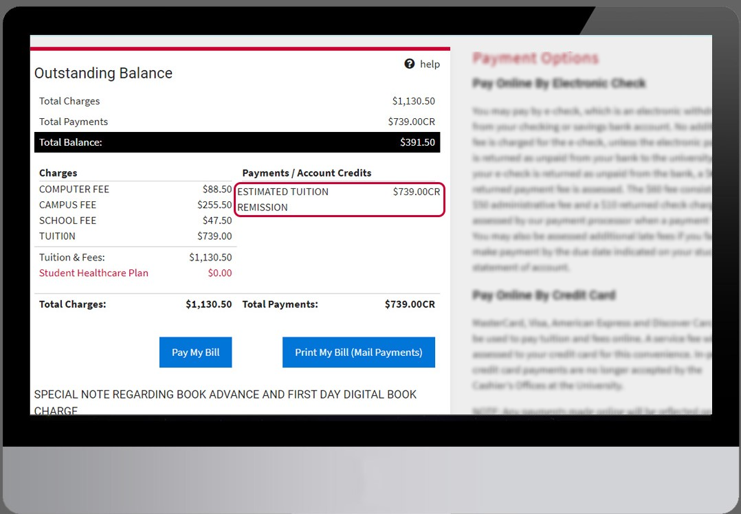 Credits on Your Term Bill | University Finance and Administration